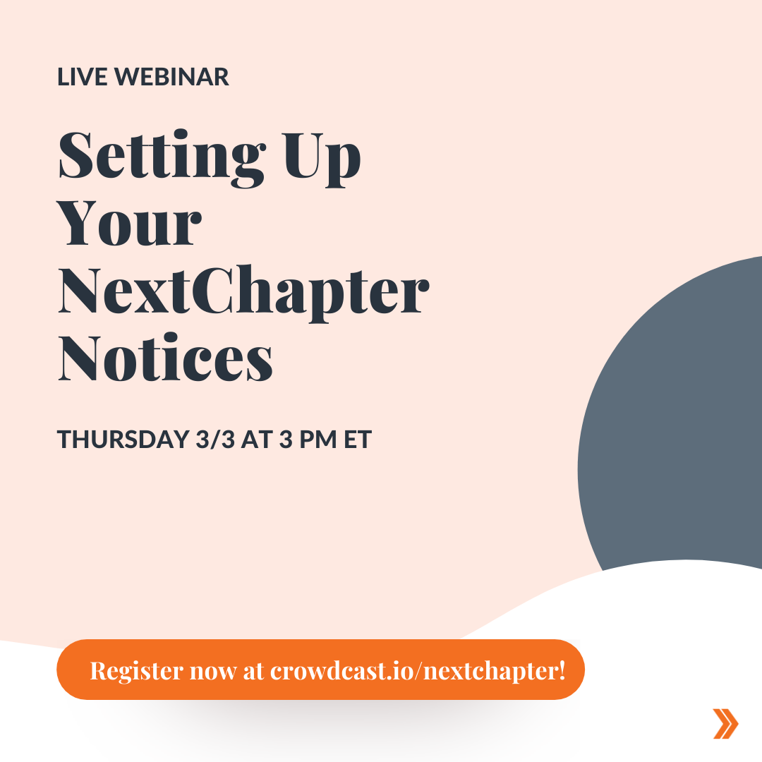 Setting Up NextChapter Notices - crowdcast