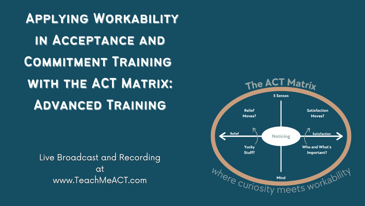 Applying Workability in Acceptance and Commitment Training with the ACT ...