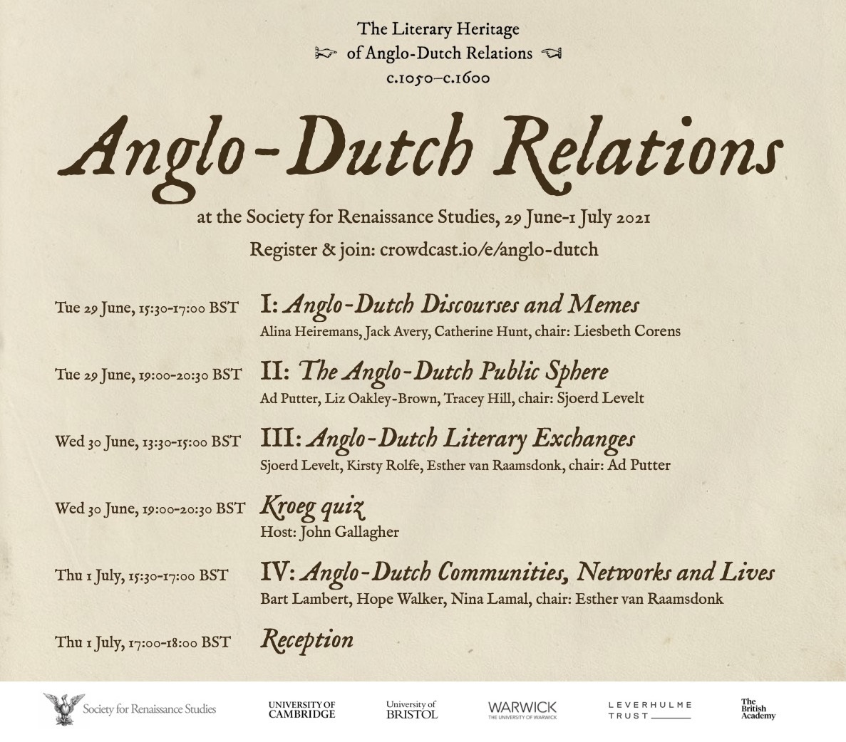 Anglo-Dutch Relations @ SRS - crowdcast