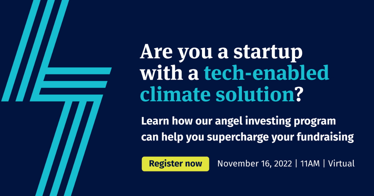 Angels for Climate Solutions Startup Info Session - crowdcast