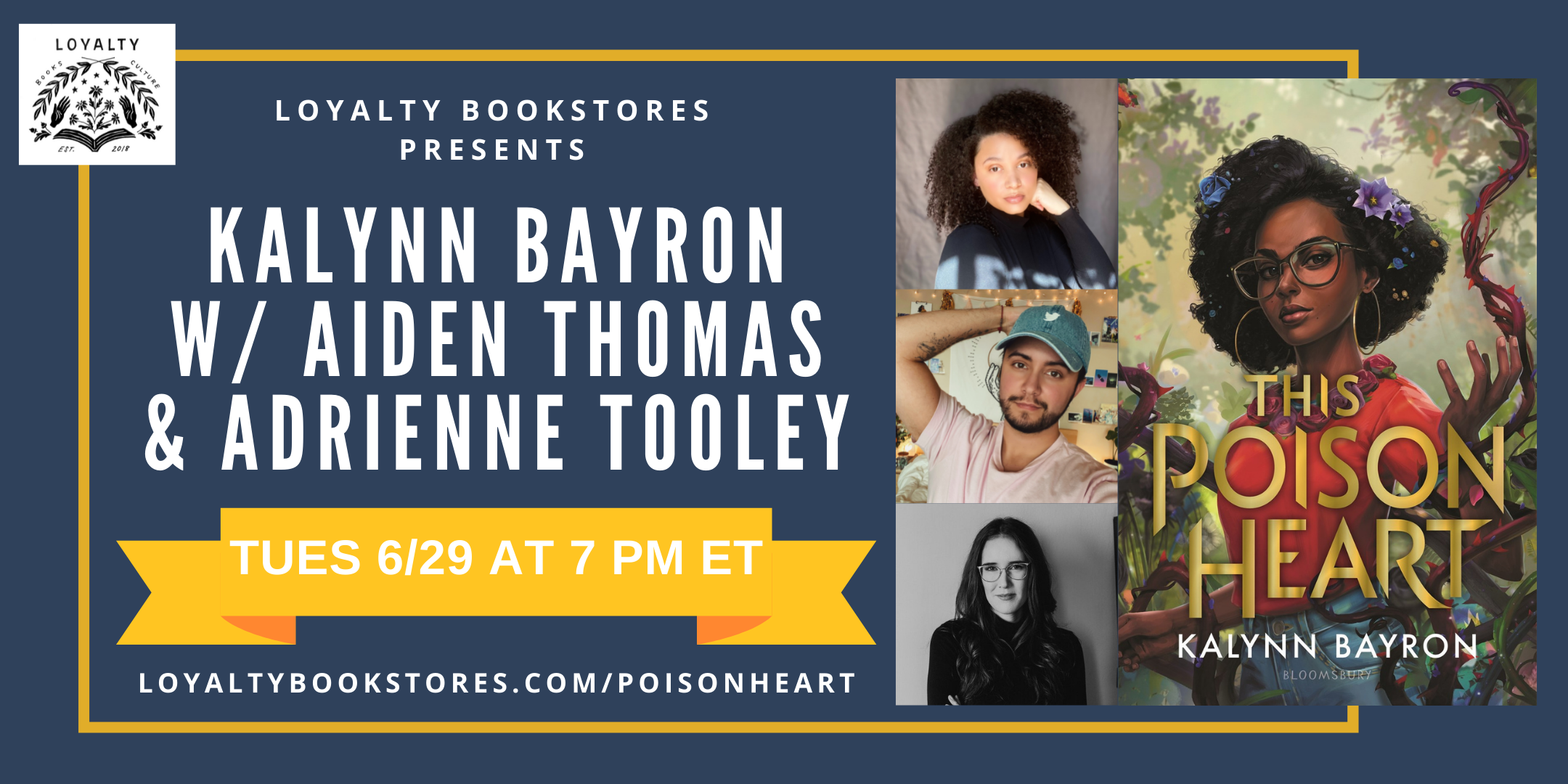 Kalynn Bayron, Aiden Thomas and Adrienne Tooley for THIS POISON HEART ...