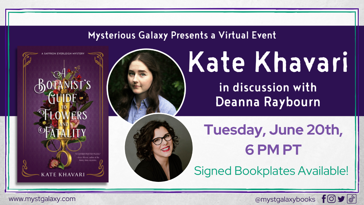 Kate Khavari discussing A BOTANIST'S GUIDE TO FLOWERS AND FATALITY with Deanna Raybourn - crowdcast