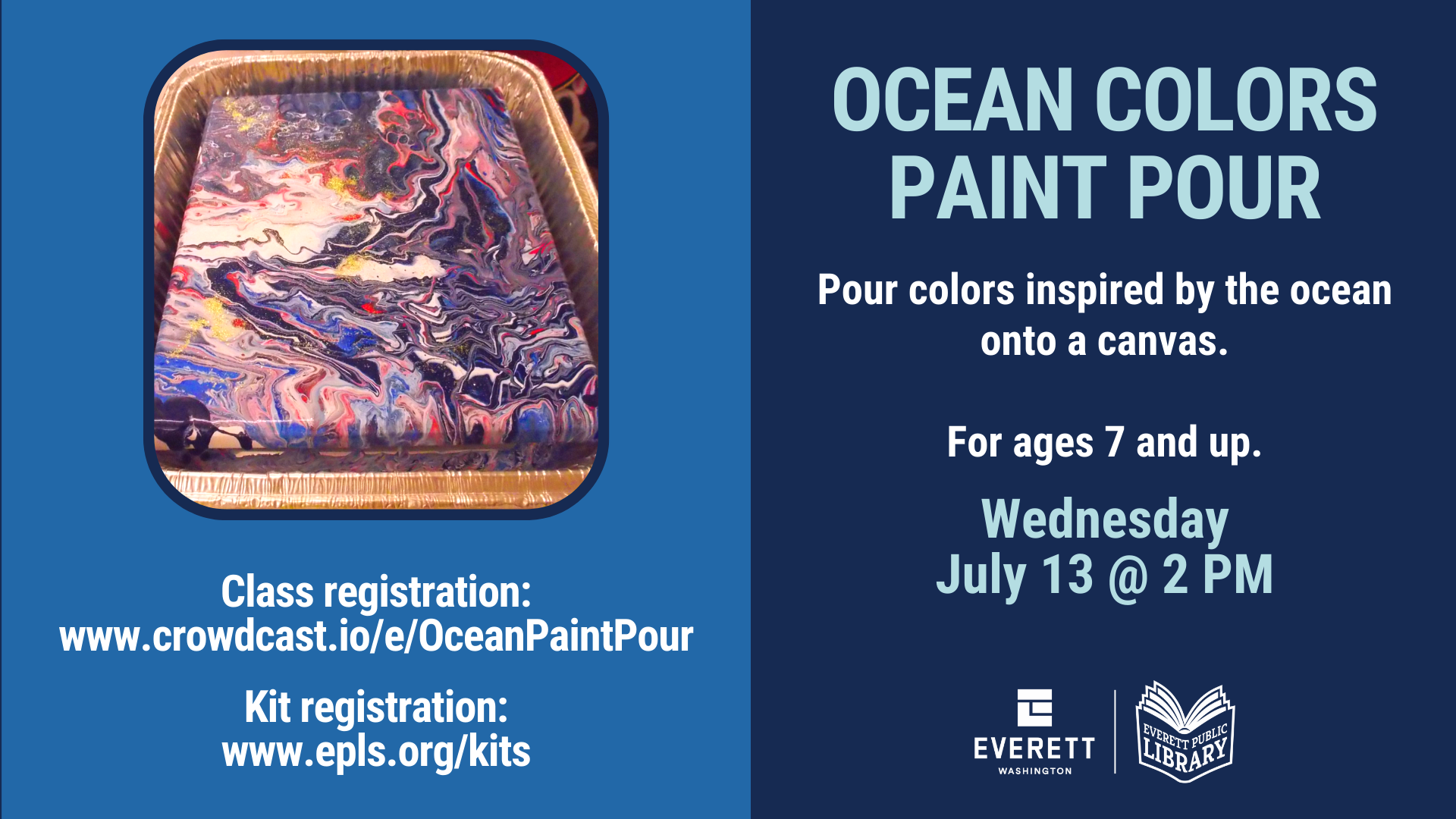 Ocean Colors Paint Pour - crowdcast