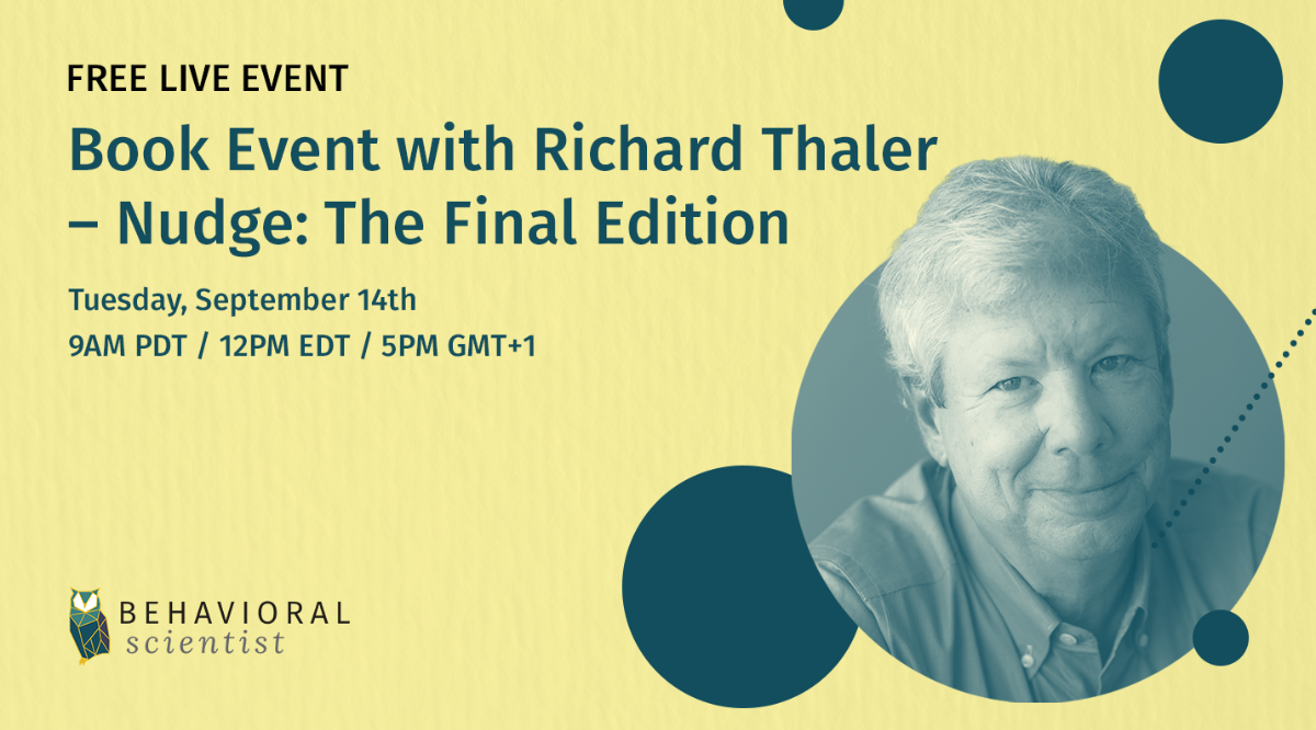 Book Event w/ Richard Thaler – Nudge: The Final Edition - crowdcast